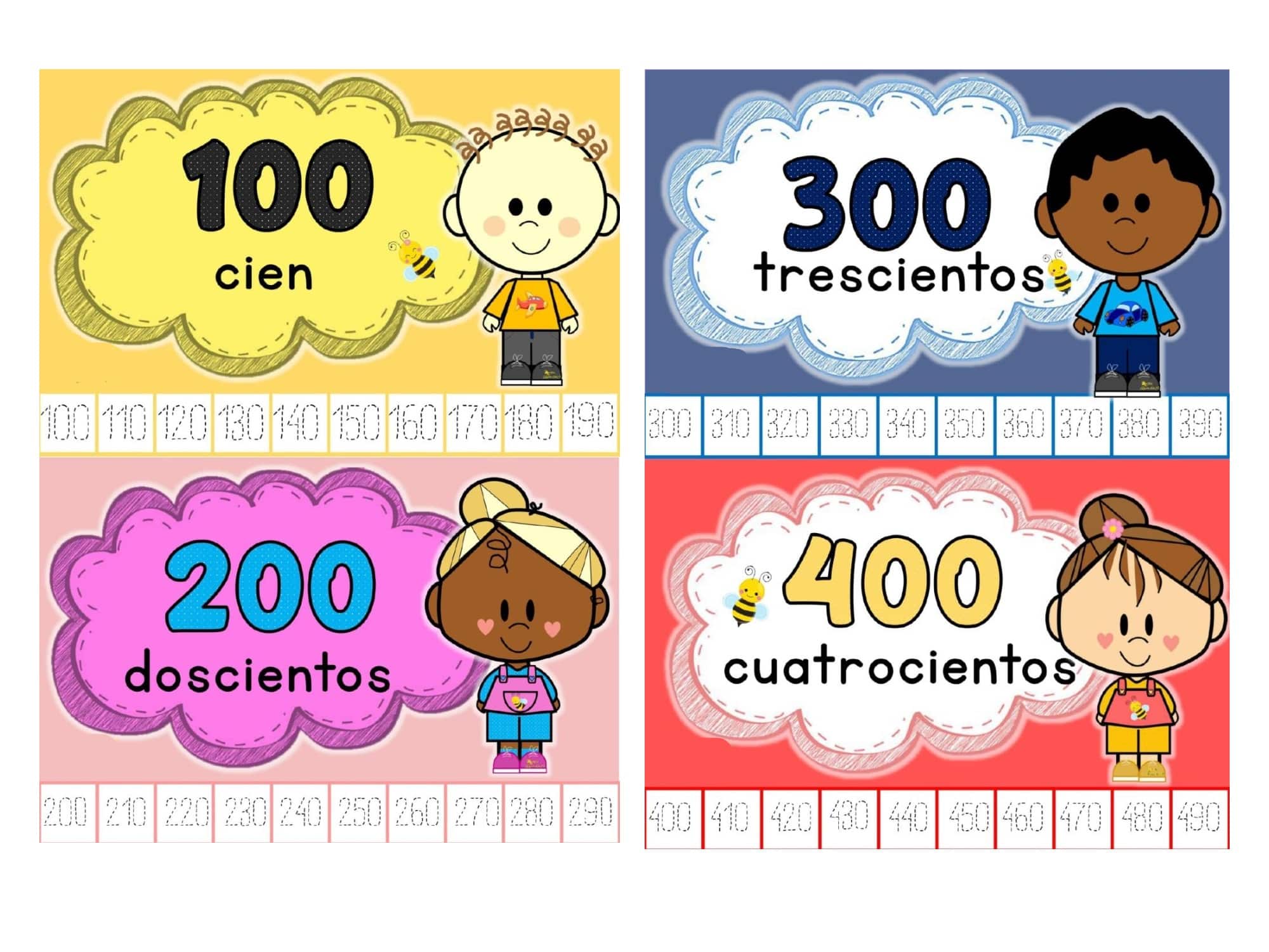 Fichas de números del 100 al 200 [2024] ️ Descarga 100% Gratuita